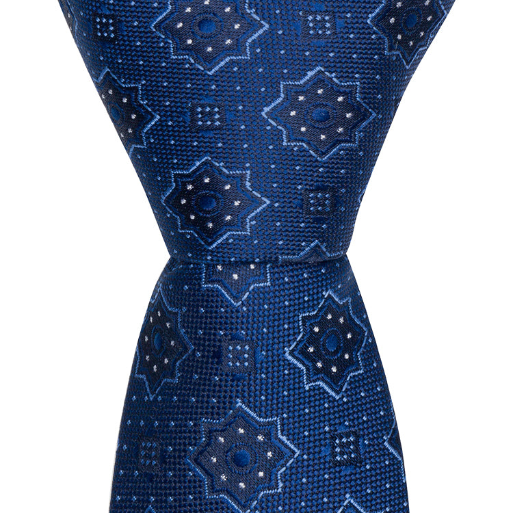 B2 - Navy Geometric - Standard Width – The Matching Tie Guy